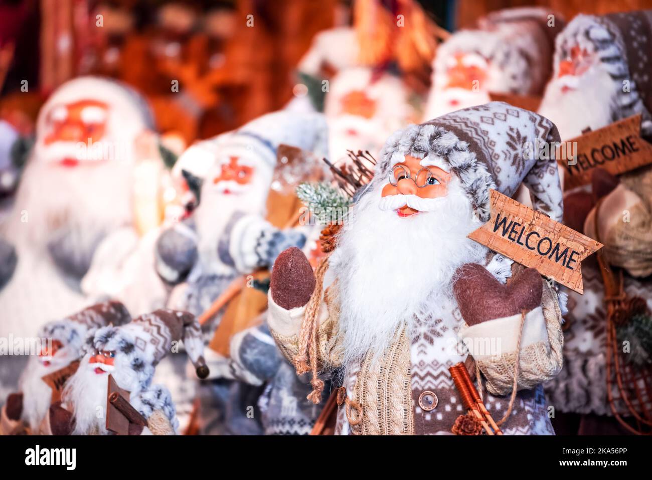 Salzburg, Austria. Christmas Santa Claus decorations at ...