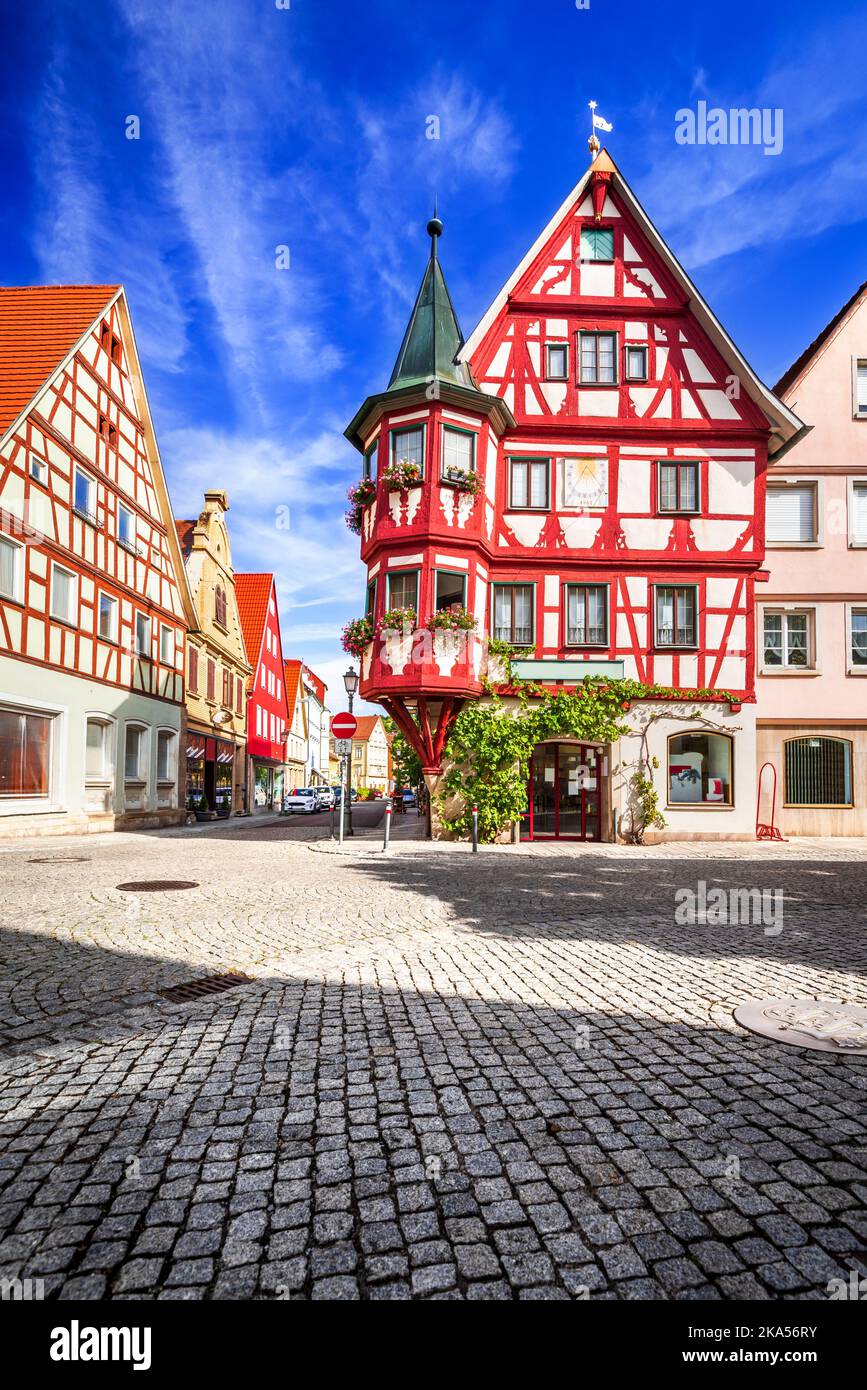 Creglingen, Germany. Historic buildings at the old town of Creglingen ...