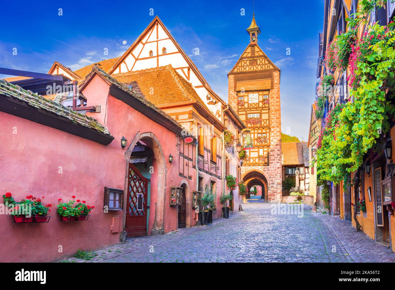 Riquewihr, Alsace. Most beautiful villages of France. Famous vine route ...