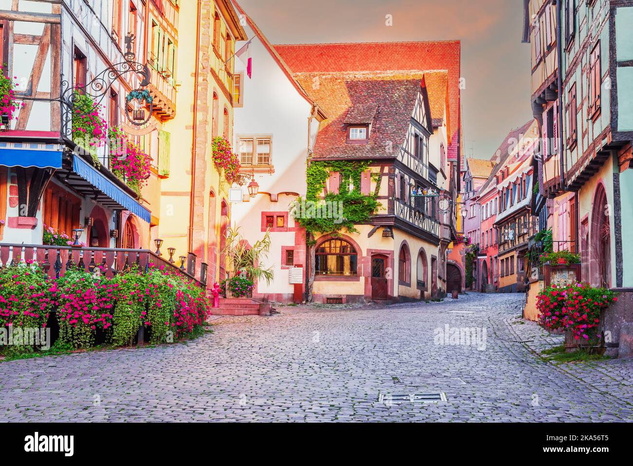 Riquewihr, Alsace. Most beautiful villages of France. Famous vine route ...