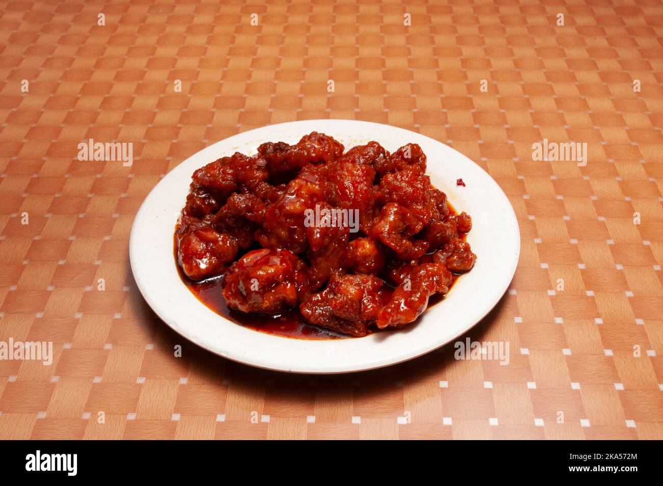 Traditional and authentic Chinese cuisine known as general tsu chicken ...