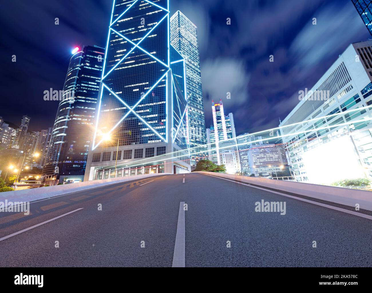 Asphalt road and modern city Stock Photo - Alamy