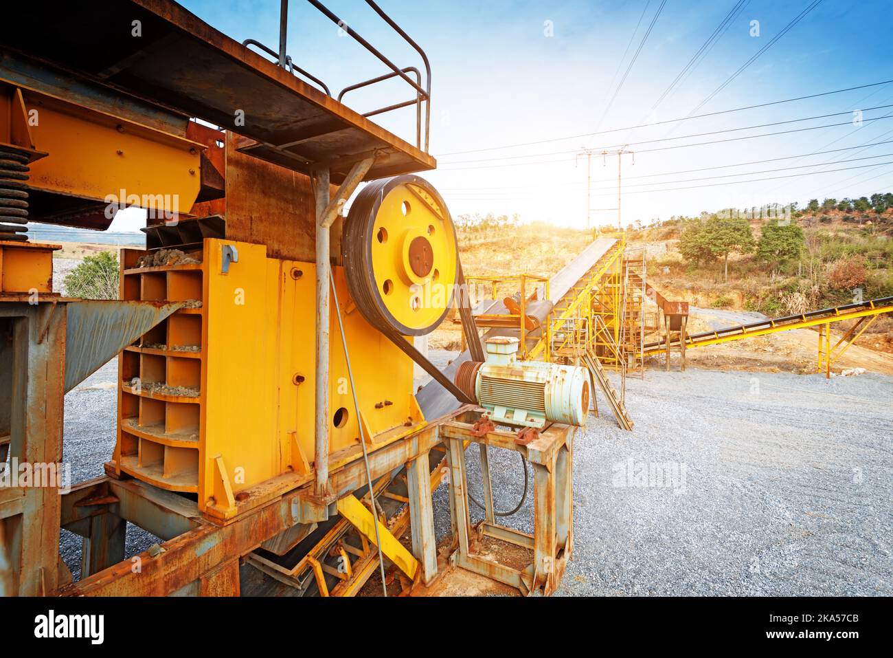 Open pit mining and processing plant for crushed stone, sand and gravel ...