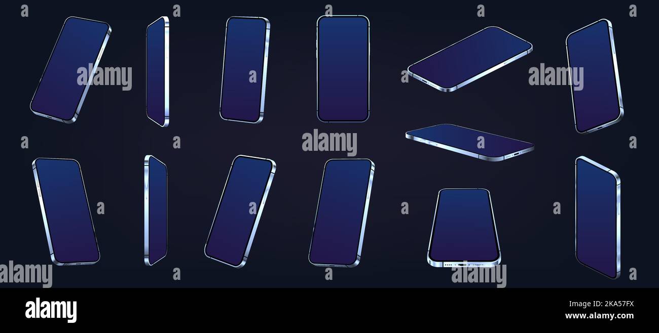 Phone screen mockups cellphone Stock Vector Images - Alamy