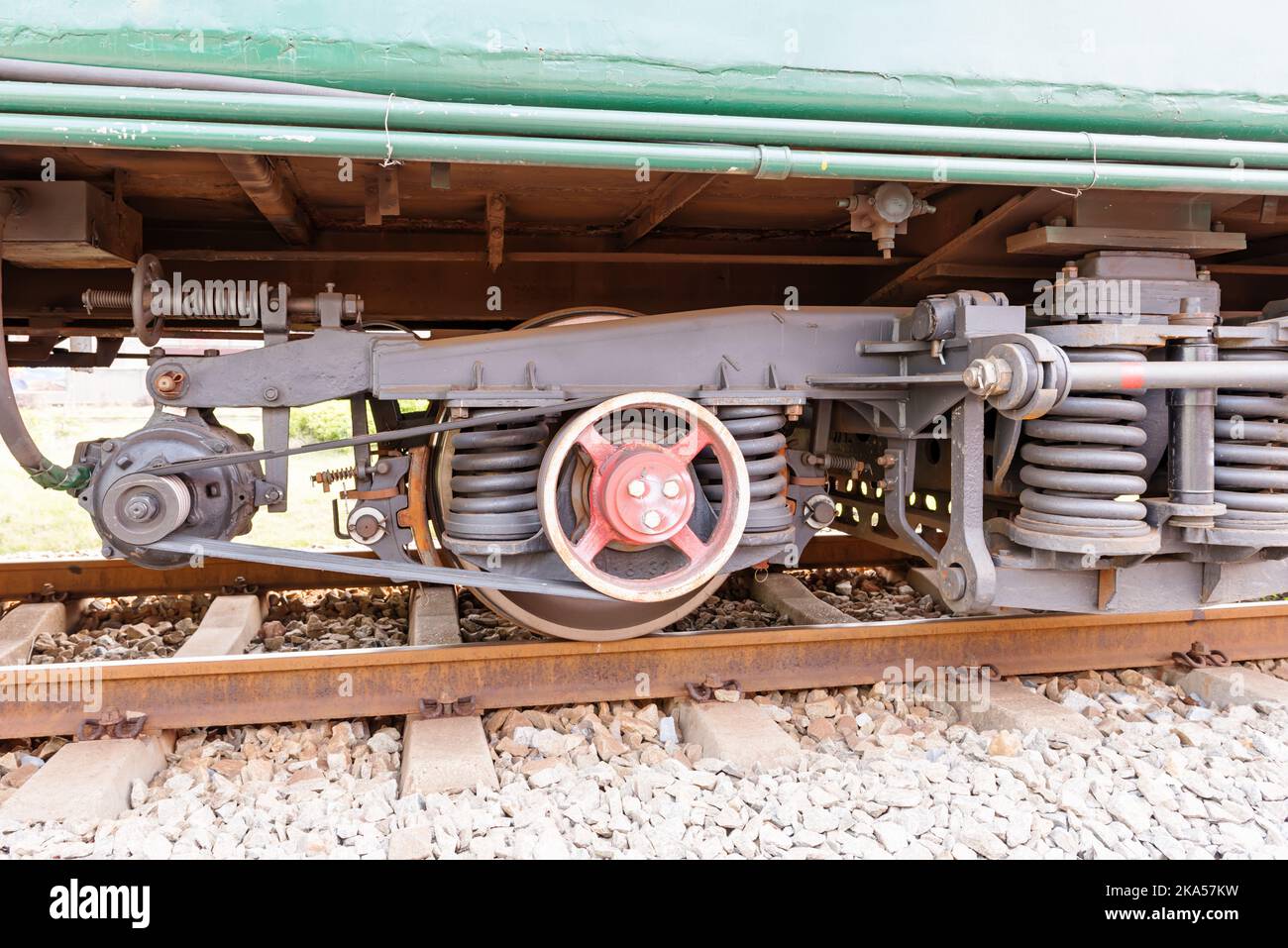 Old train wheel on a track Stock Photo - Alamy