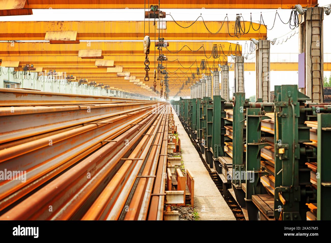 Steel pipes on the rack Stock Photo - Alamy