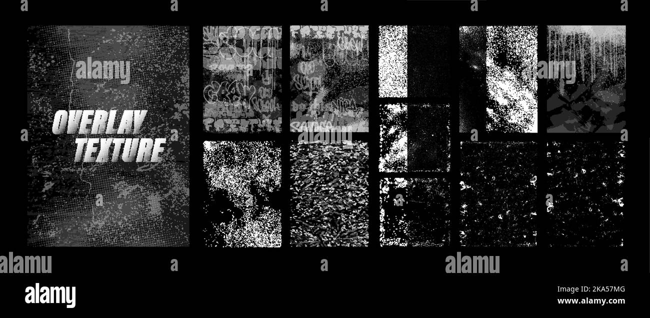 Various effects set. Overlay Texture stamps. Street art Stock Vector ...