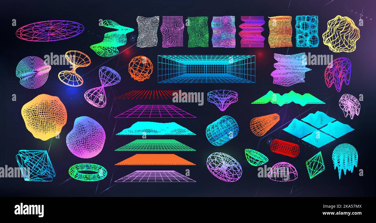 Retro futuristic abstract wireframe Stock Vector Images - Alamy