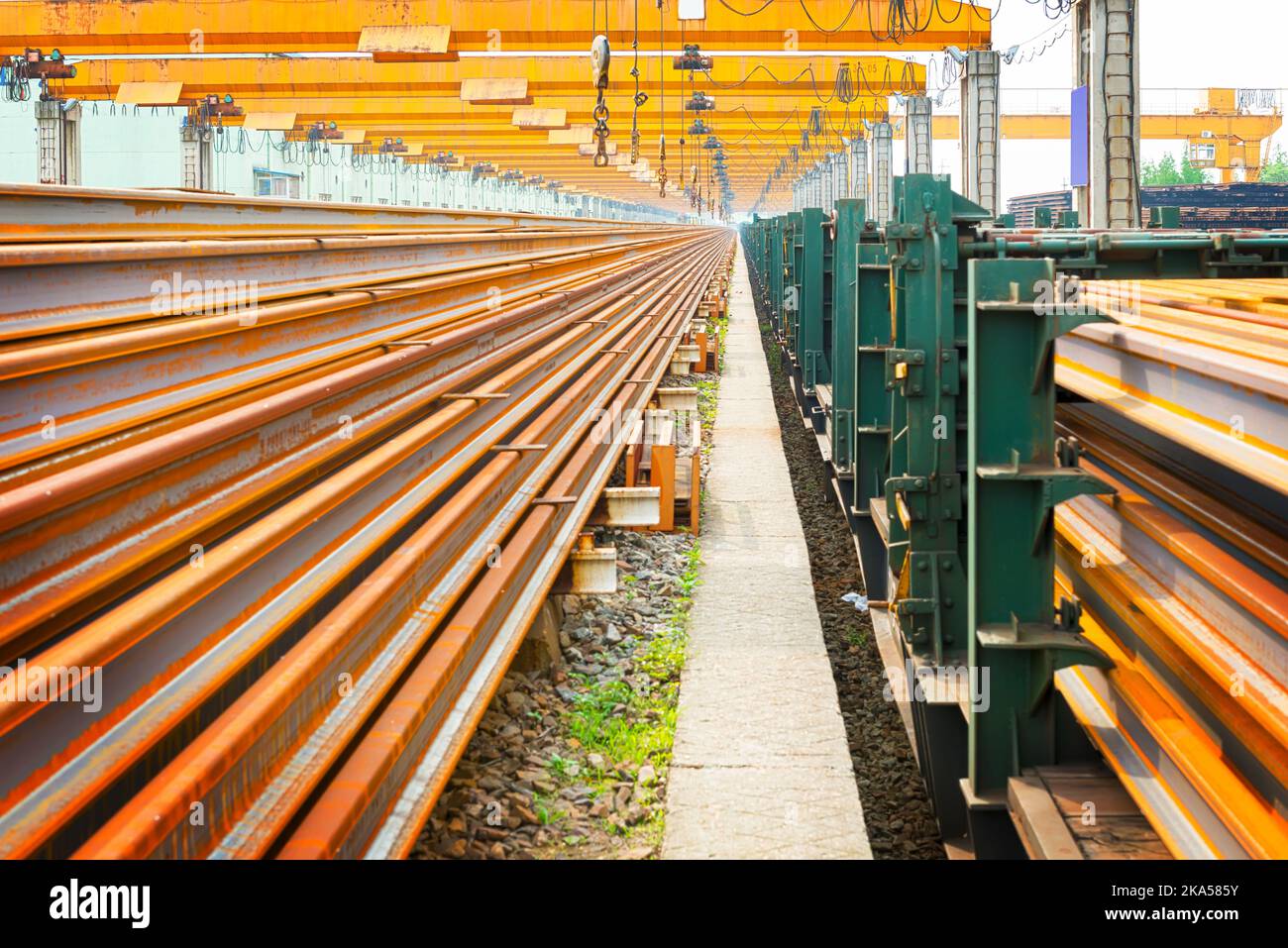 Steel pipes on the rack Stock Photo - Alamy