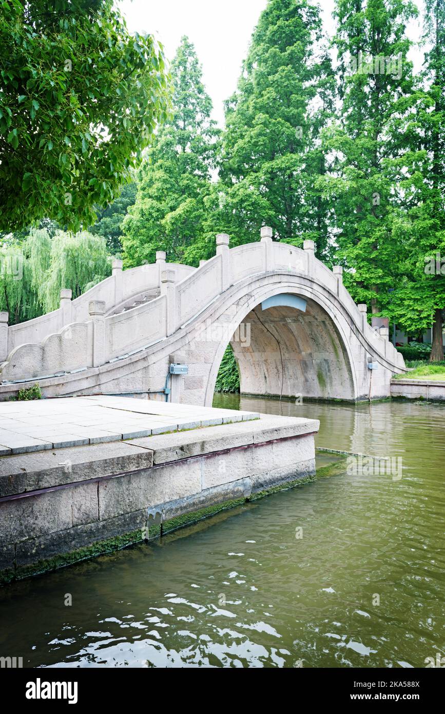 Old park bridge at spring Stock Photo - Alamy