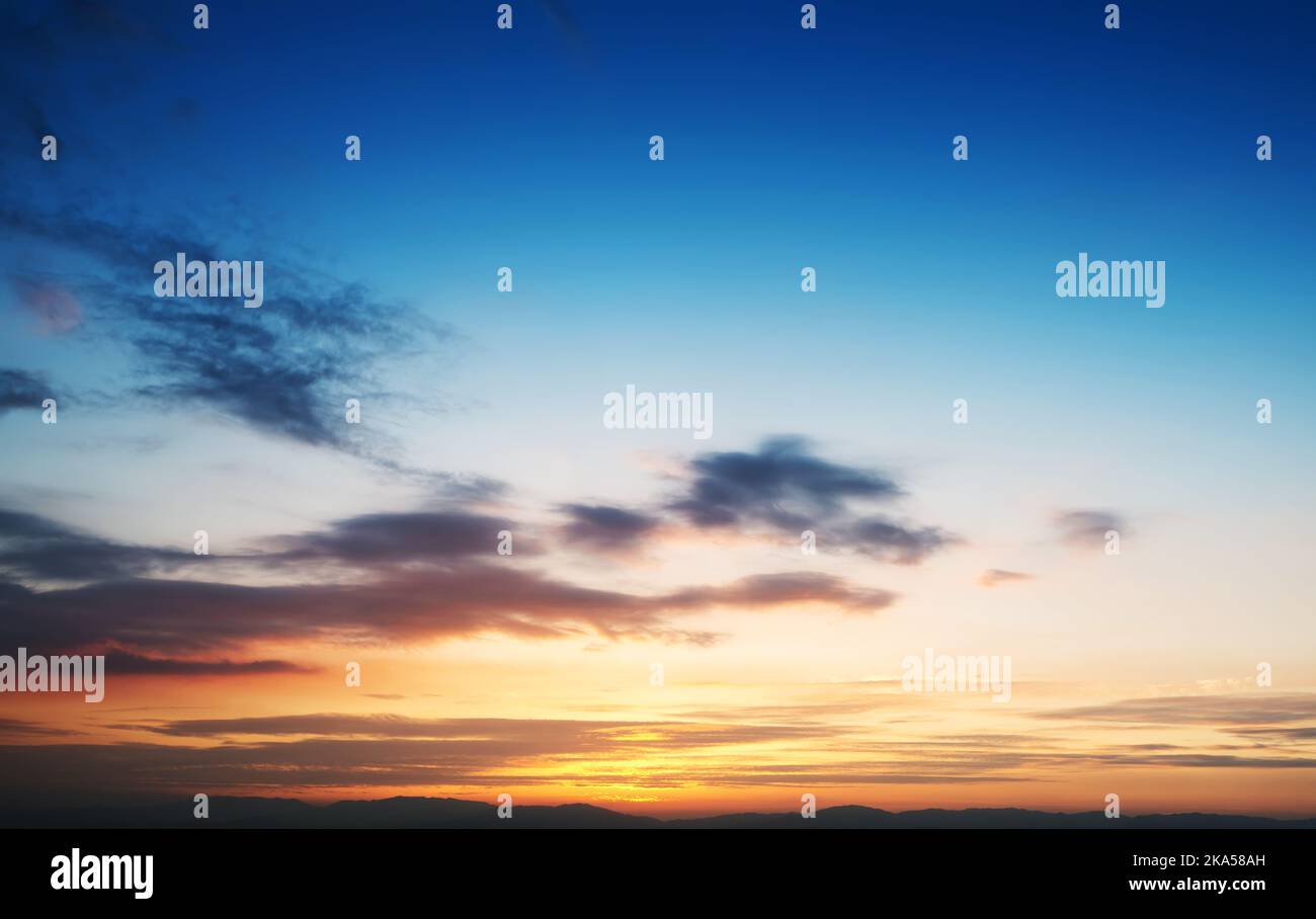Sunset / sunrise with clouds, light rays and other atmospheric effect ...