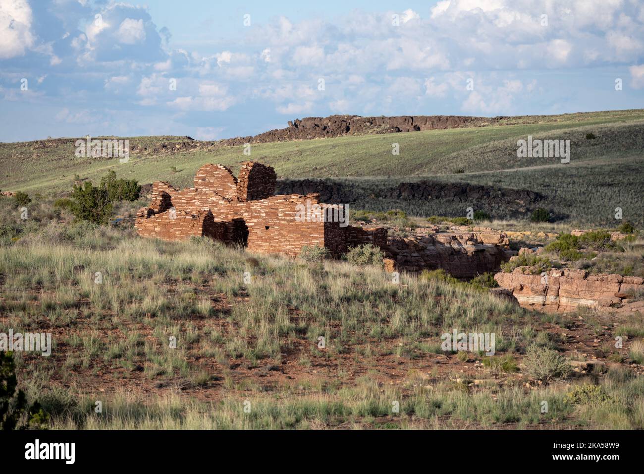 A panoramic view of a rock building made by the ancient pueblo people ...