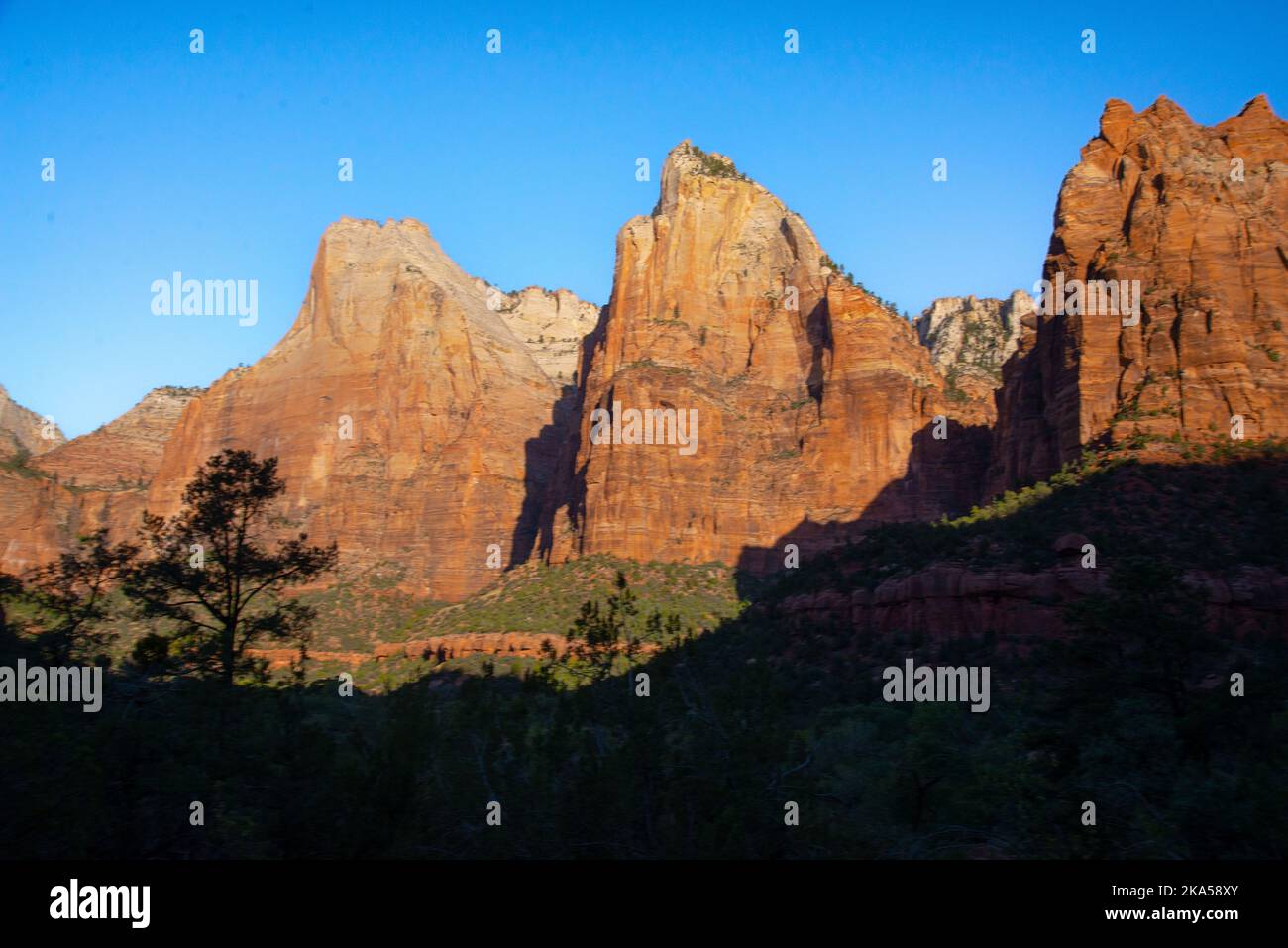 Three Patriarchs at Zion National Park, Utah Stock Photo - Alamy