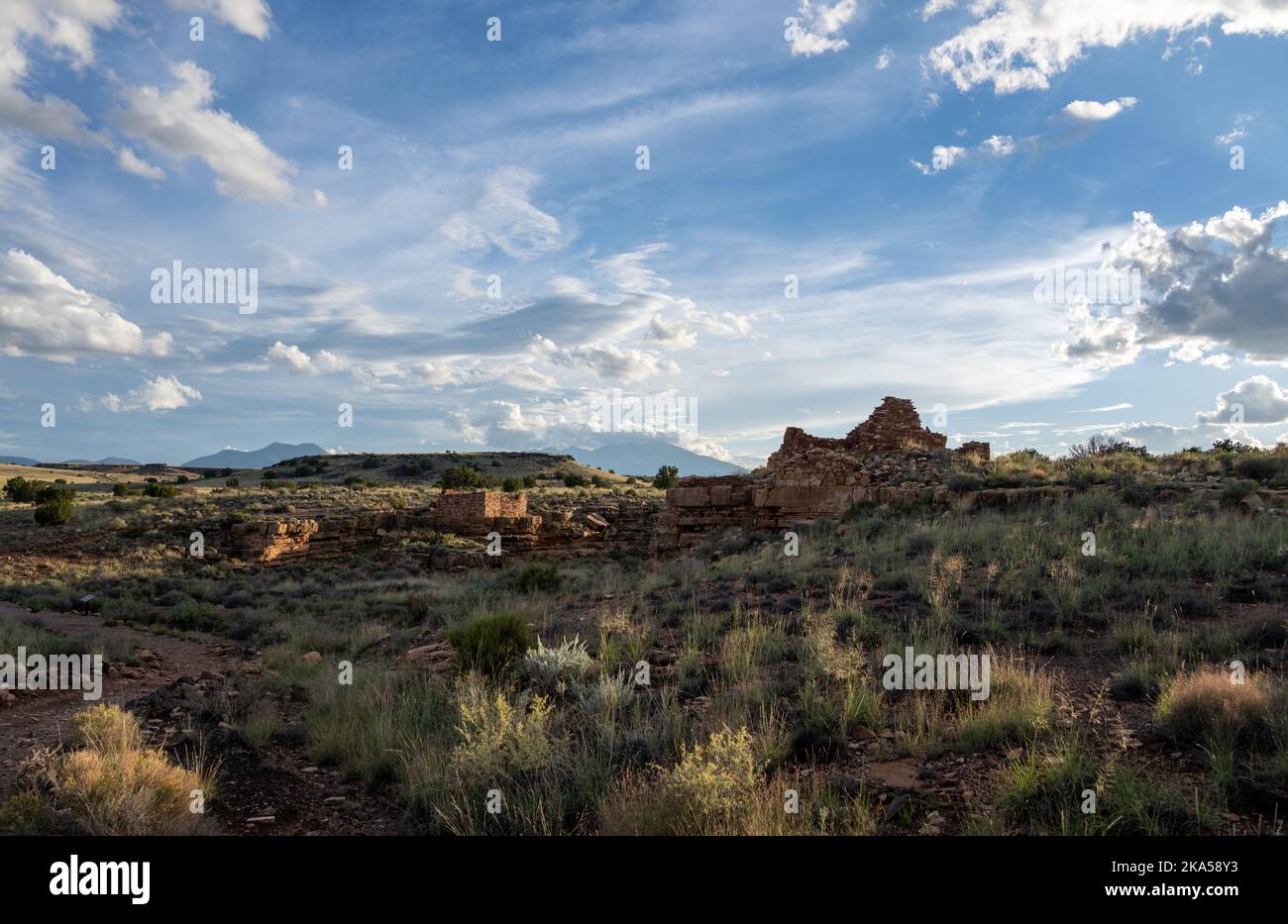 A panoramic view of a rock building made by the ancient pueblo people ...