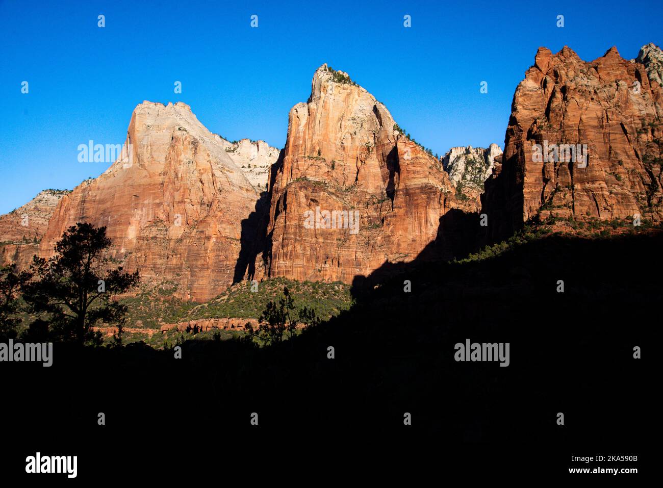 Three Patriarchs at Zion National Park, Utah Stock Photo - Alamy