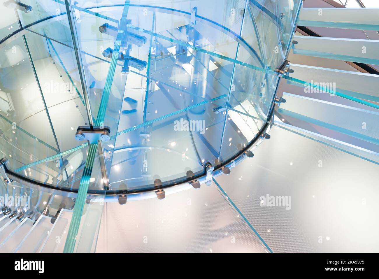 Modern Glass Staircase Silhouette of walking People in shanghai china ...