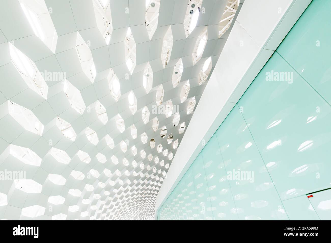 Transparent glass ceiling subway station Stock Photo - Alamy