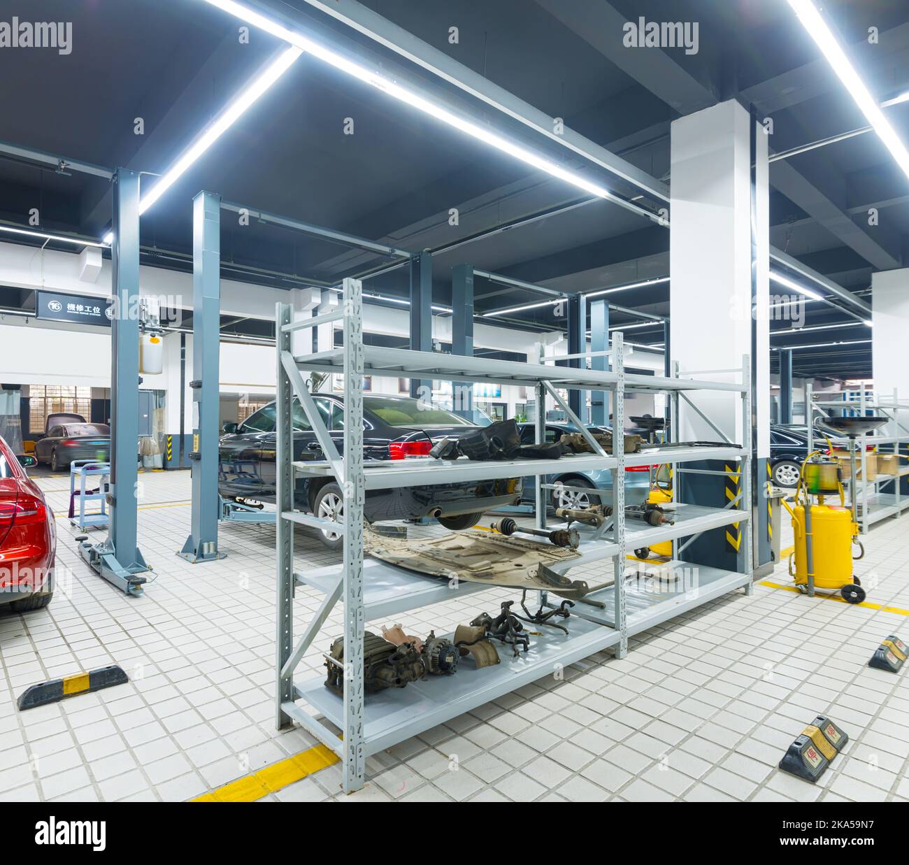 cars at modern car service Stock Photo - Alamy