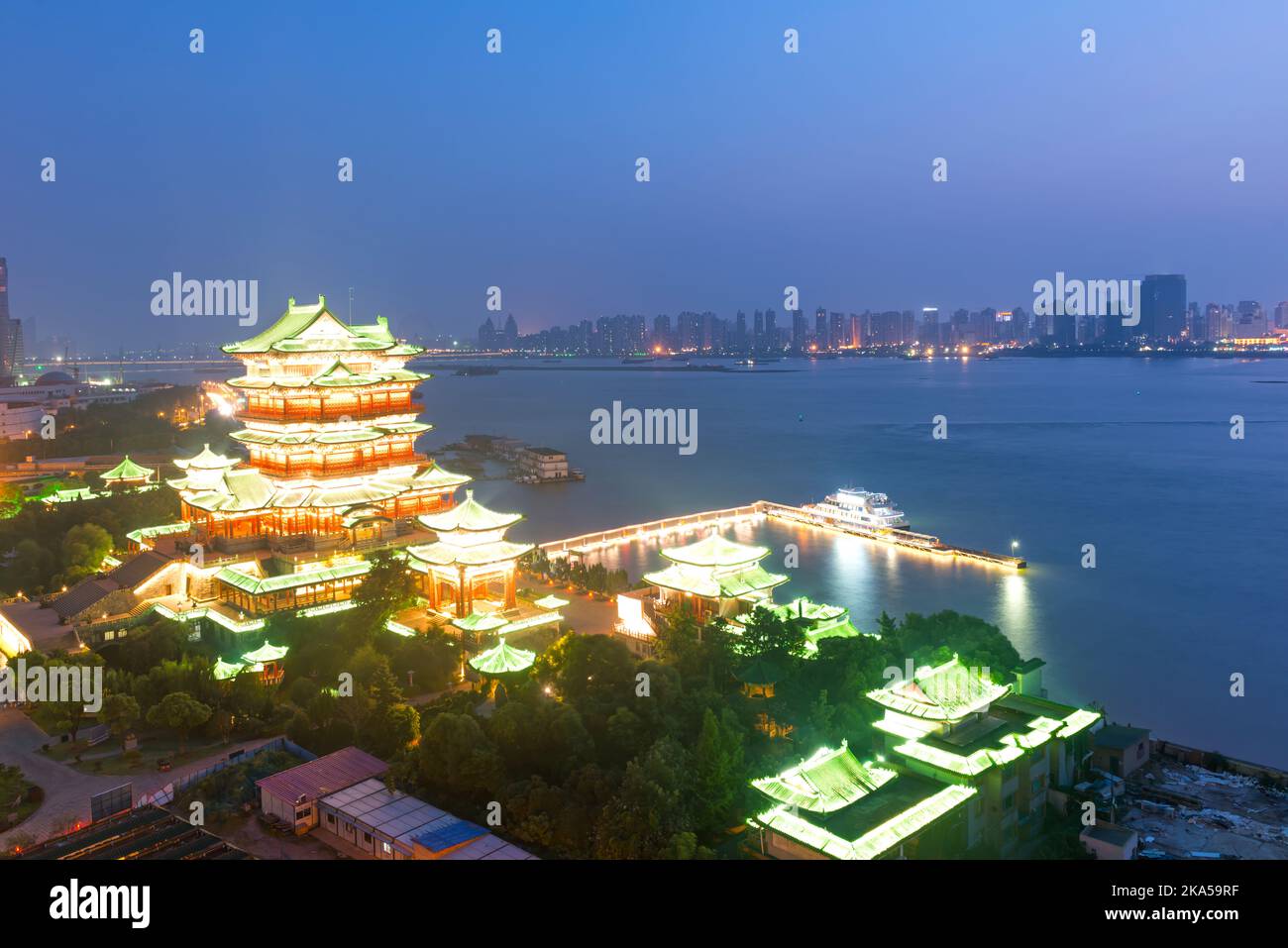 nanchang tengwang pavilion at night ,is one of chinese famous ancient ...