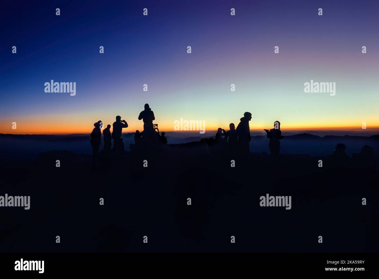 Mount Whitney summit at sunrise, John Muir Trail, Sierra Nevada ...