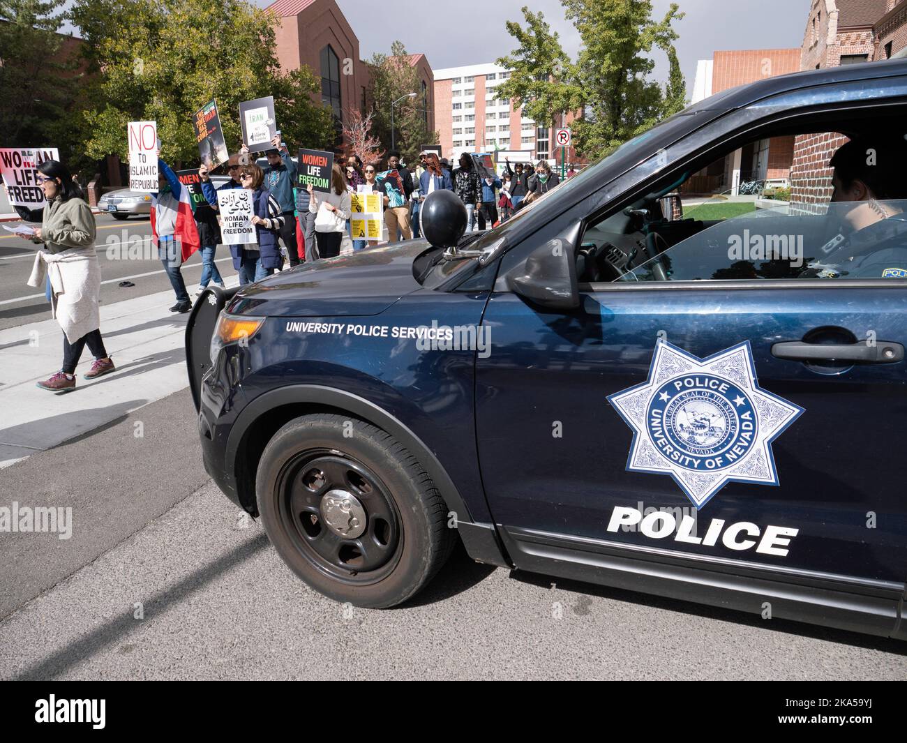 Reno, Nevada, USA. 22nd Oct, 2022. A University Police Services vehicle ...
