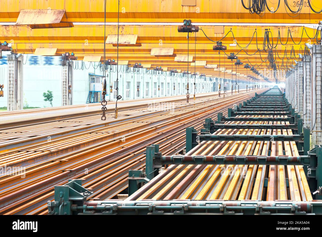 Steel pipes on the rack Stock Photo - Alamy
