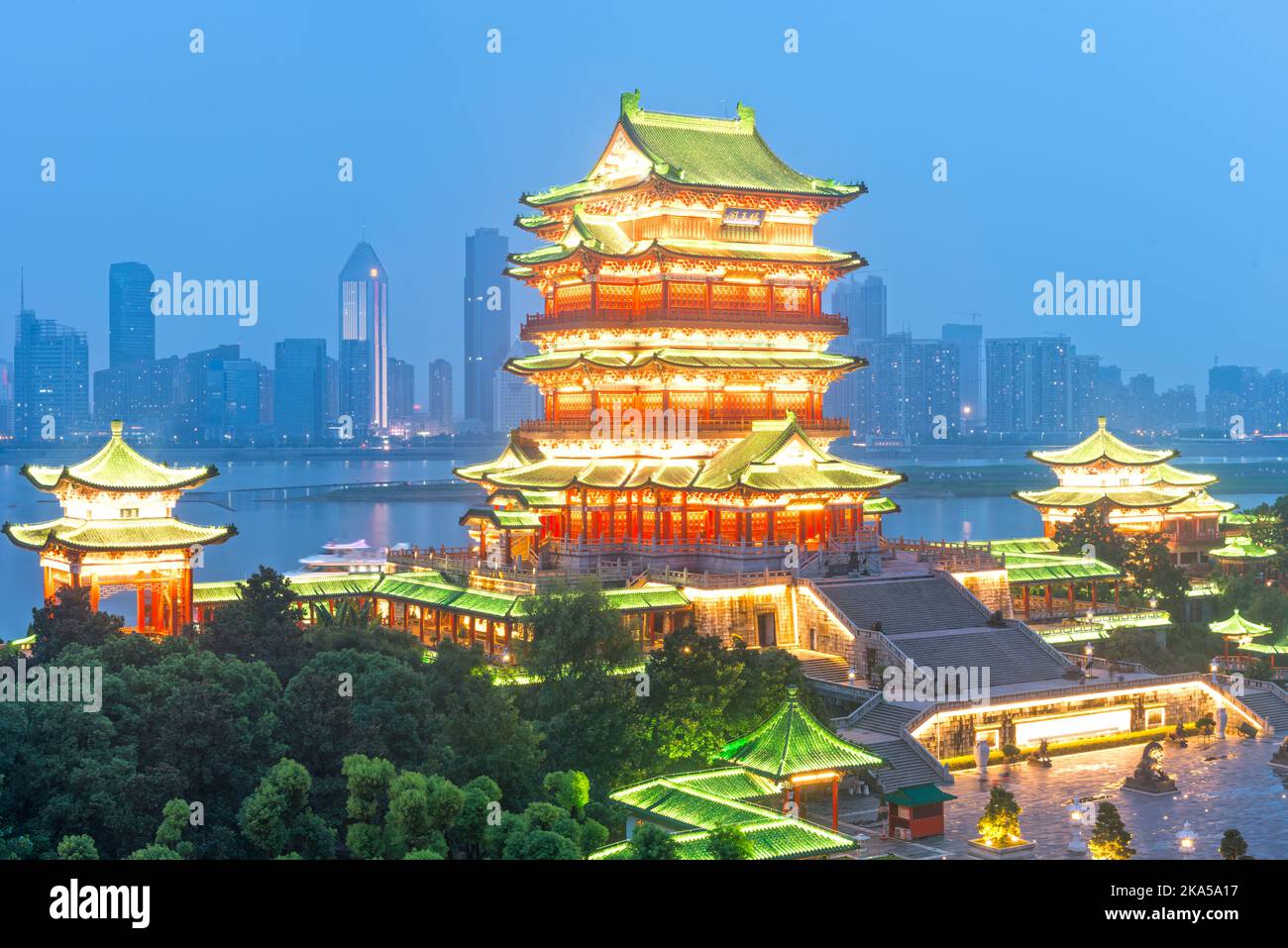 nanchang tengwang pavilion at night ,is one of chinese famous ancient ...