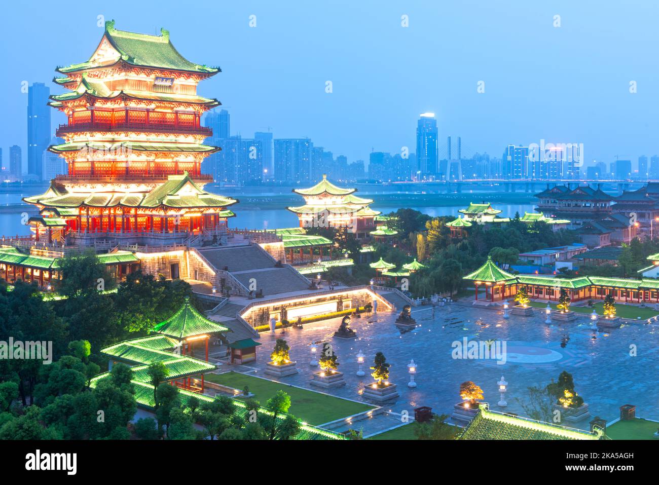 nanchang tengwang pavilion at night ,is one of chinese famous ancient ...
