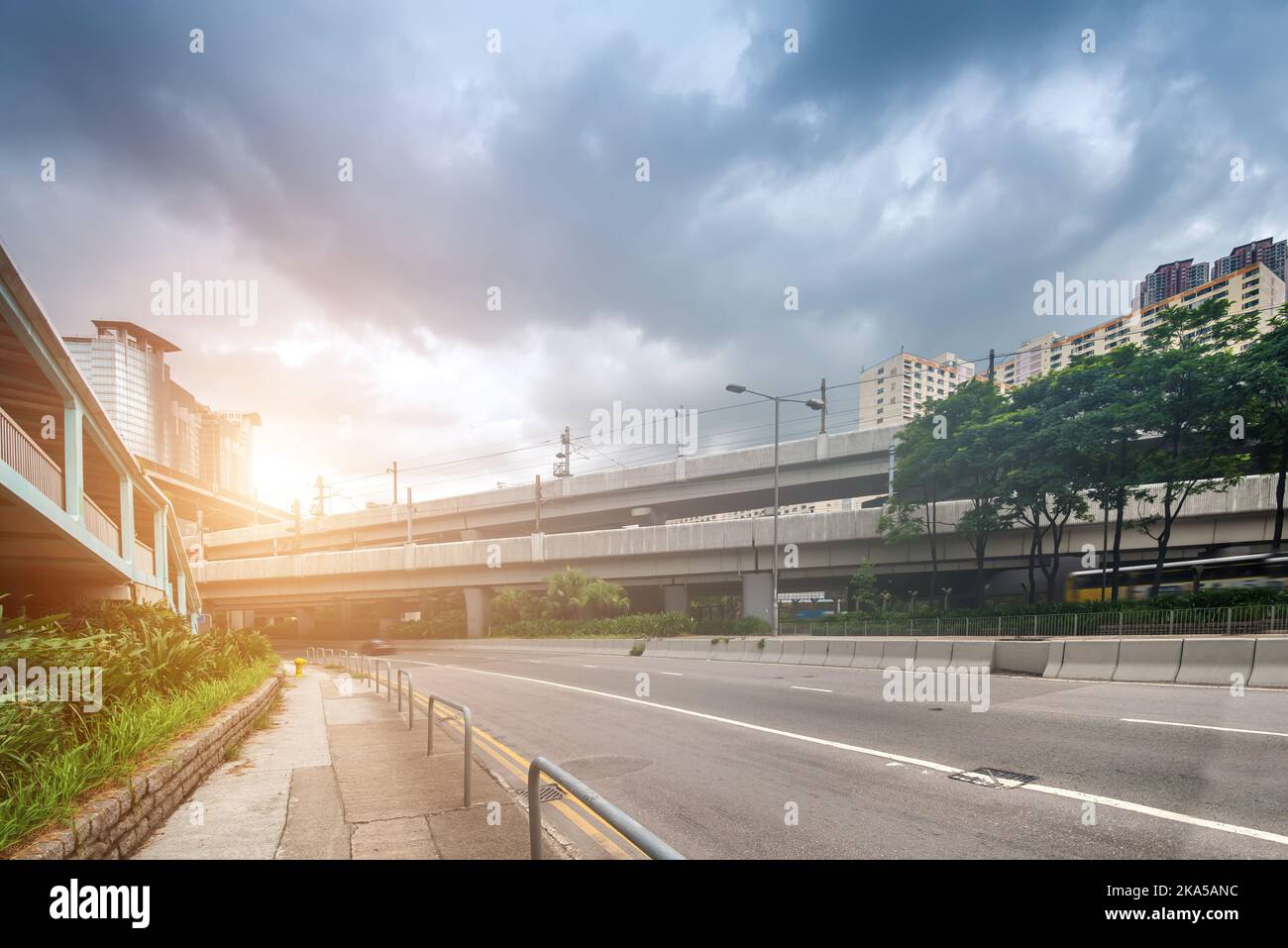 concrete road curve of viaduct in shanghai china outdoor Stock Photo ...