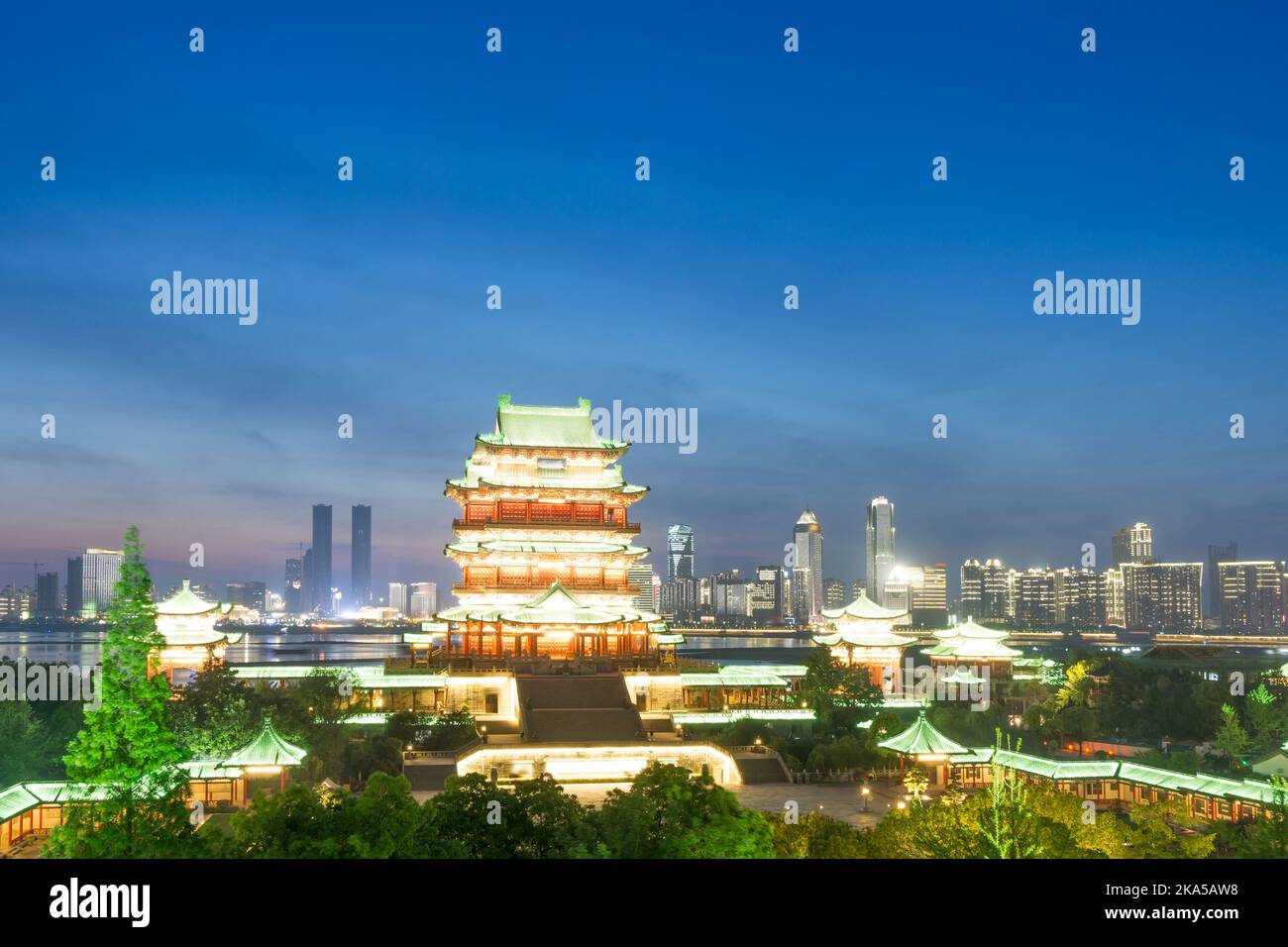 nanchang tengwang pavilion at night ,is one of chinese famous ancient ...
