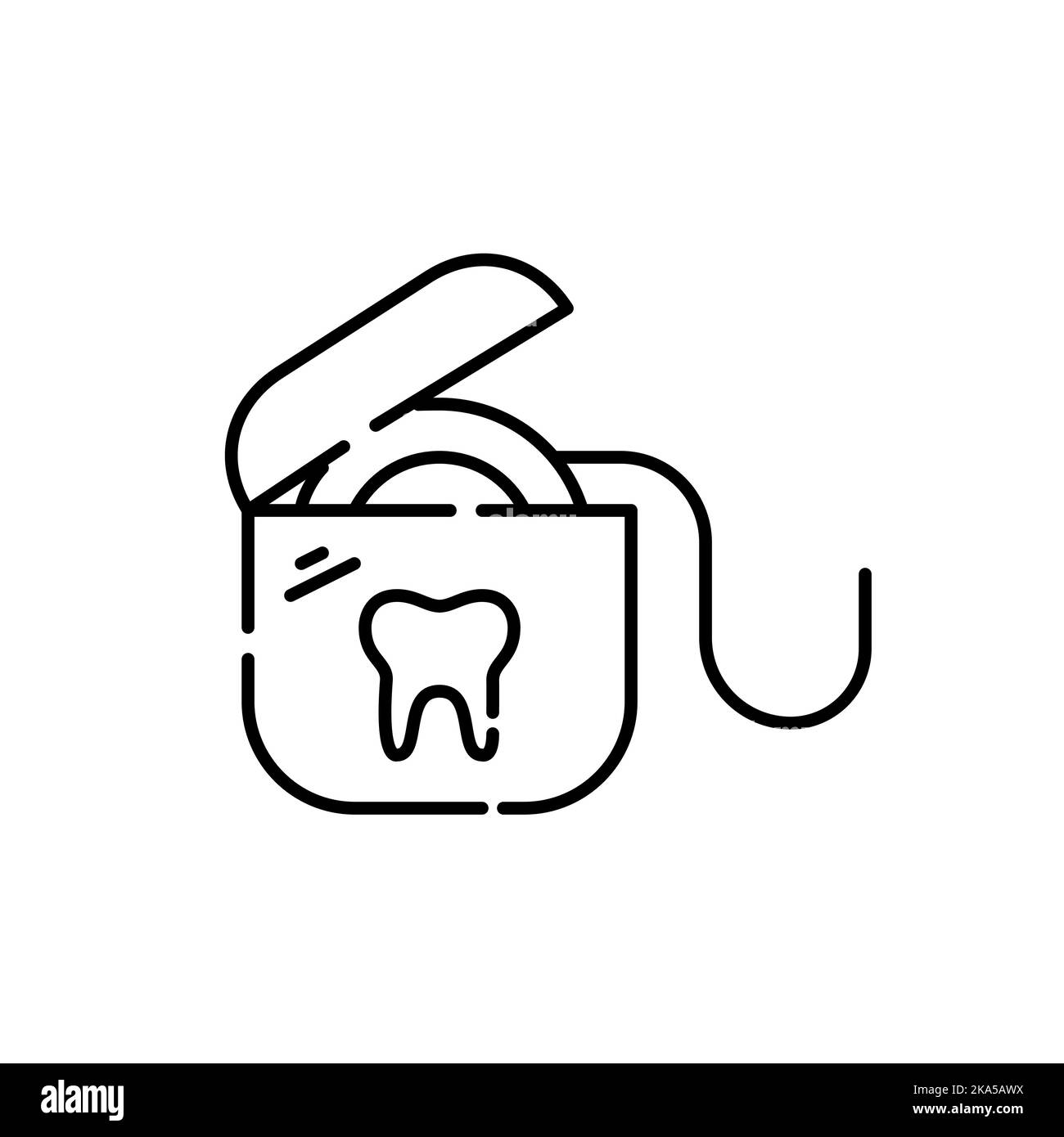 Dental floss icon. Pixel perfect, editable stroke Stock Vector Image ...