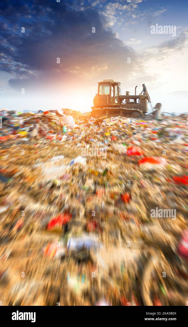 Large heap of garbage inside a processing plant Stock Photo - Alamy