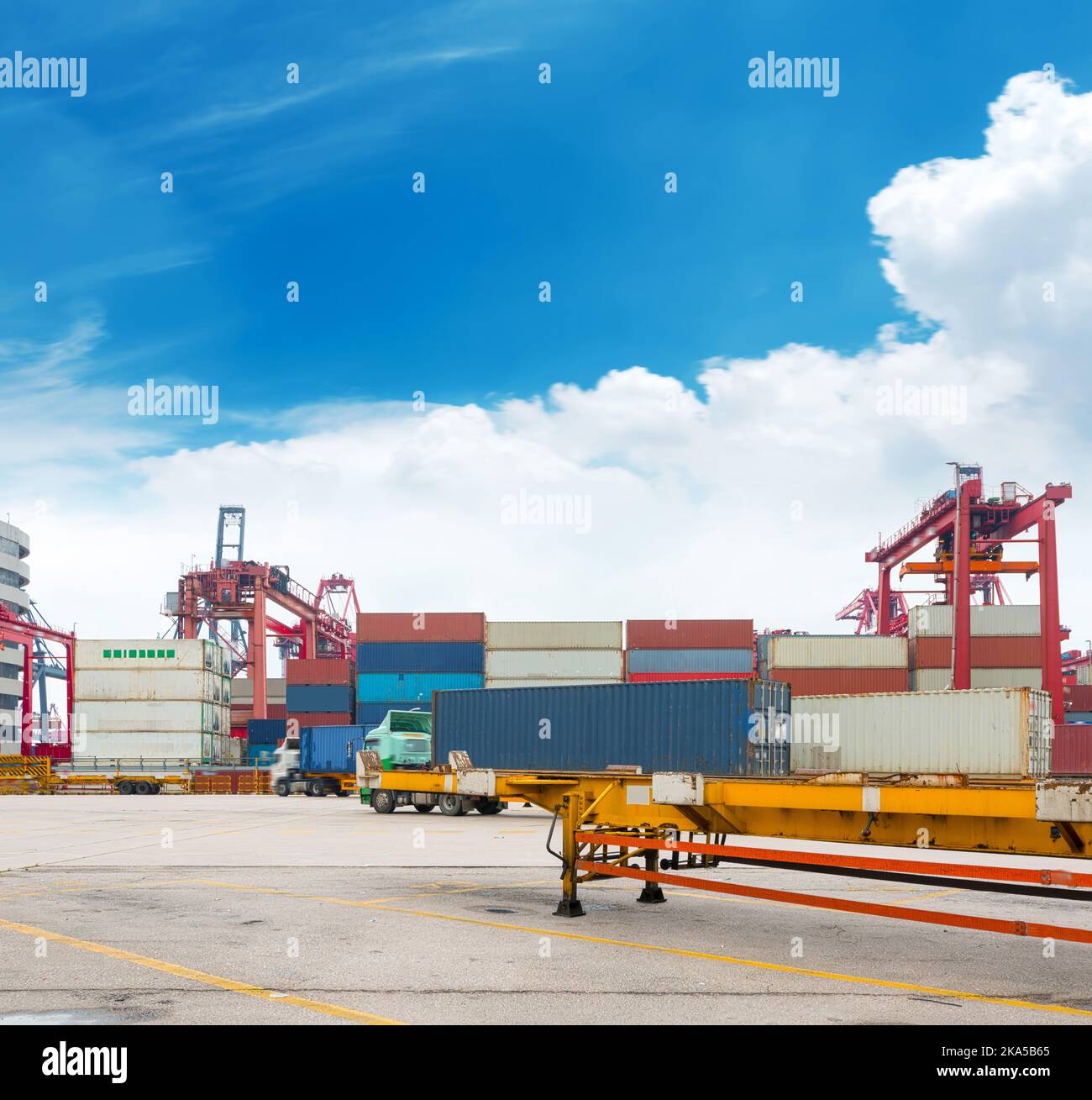 Stack of Cargo Containers at the docks Stock Photo - Alamy