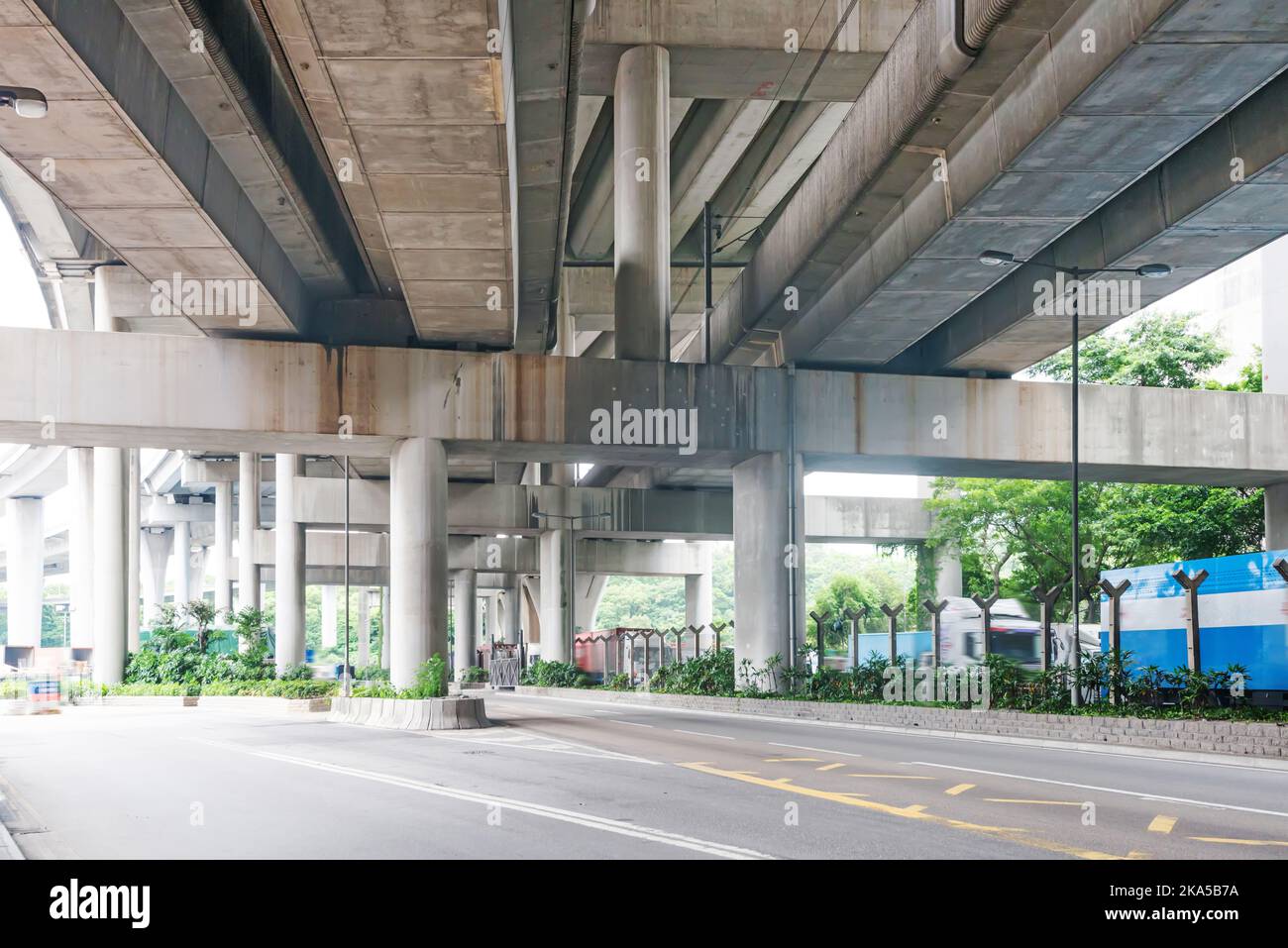 concrete road curve of viaduct in shanghai china outdoor Stock Photo ...