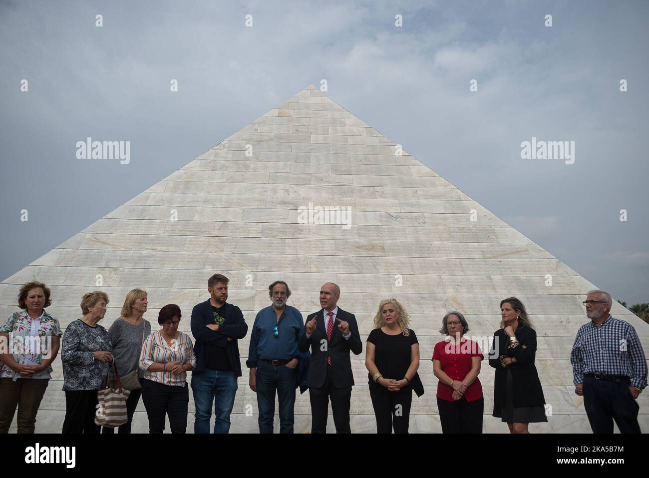 Malaga, Spain. 31st Oct, 2022. People make speeches in front of a ...