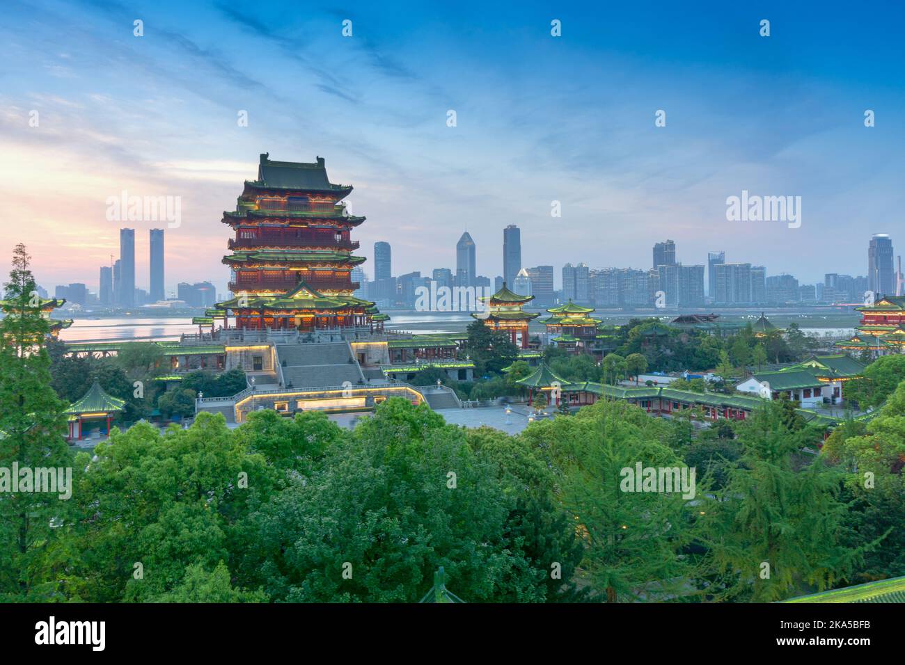 nanchang tengwang pavilion at night ,is one of chinese famous ancient ...
