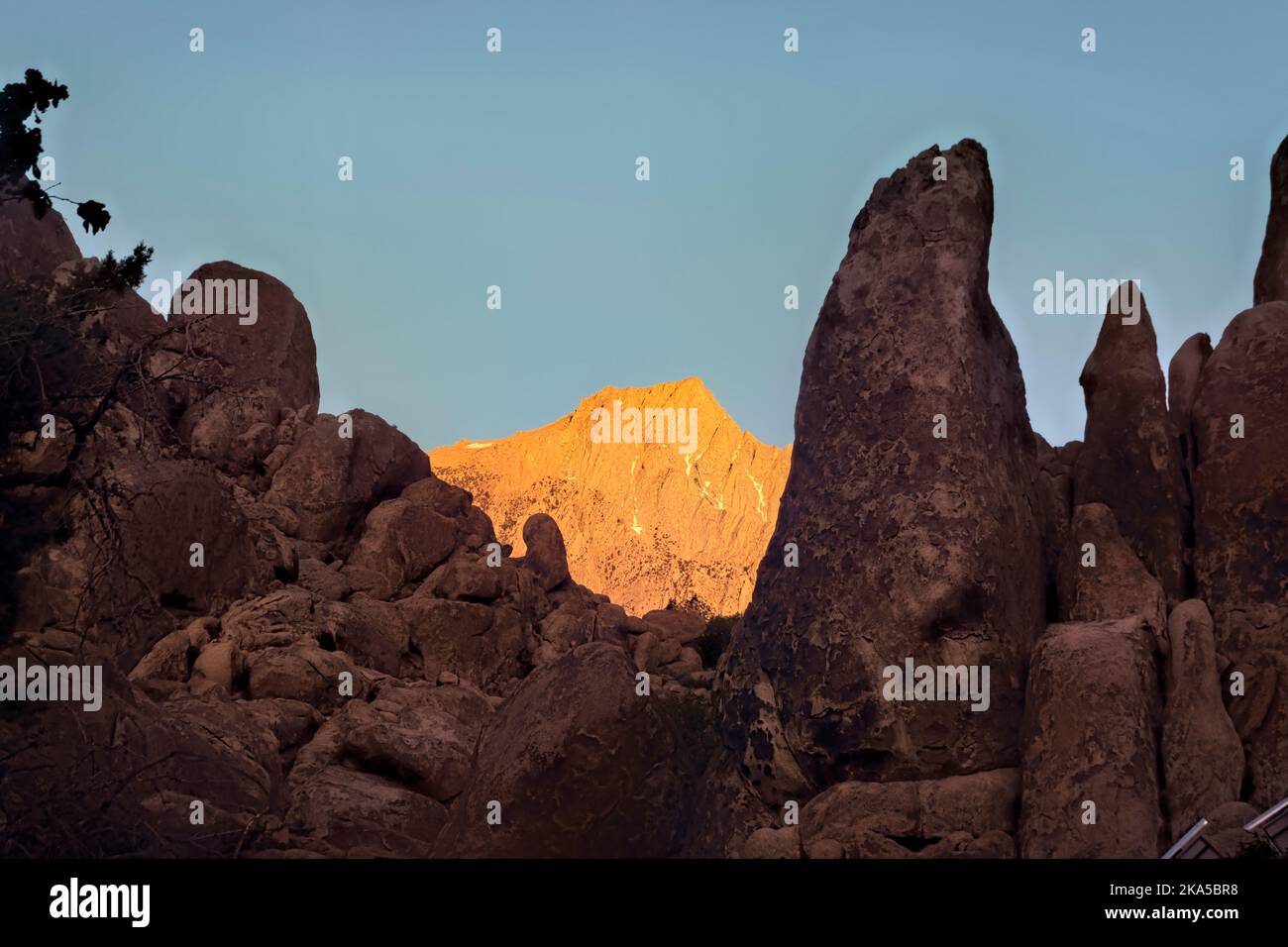 View of Mount Whitney (14,505 feet), from Lone Pine, California, USA ...
