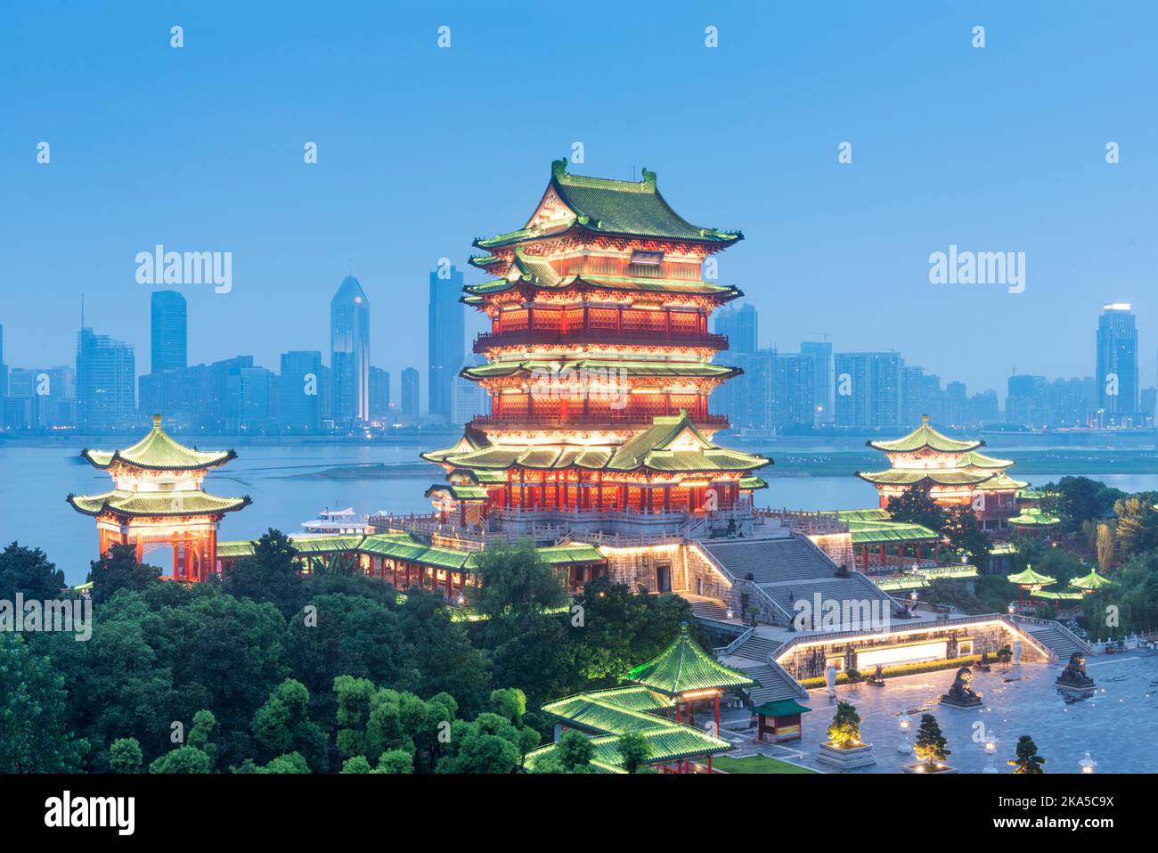 nanchang tengwang pavilion at night ,is one of chinese famous ancient ...
