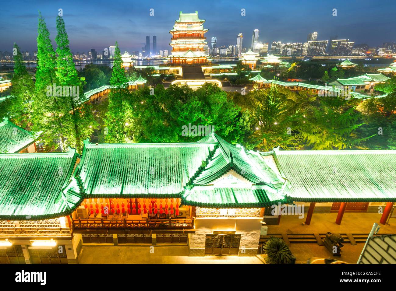 nanchang tengwang pavilion at night ,is one of chinese famous ancient ...