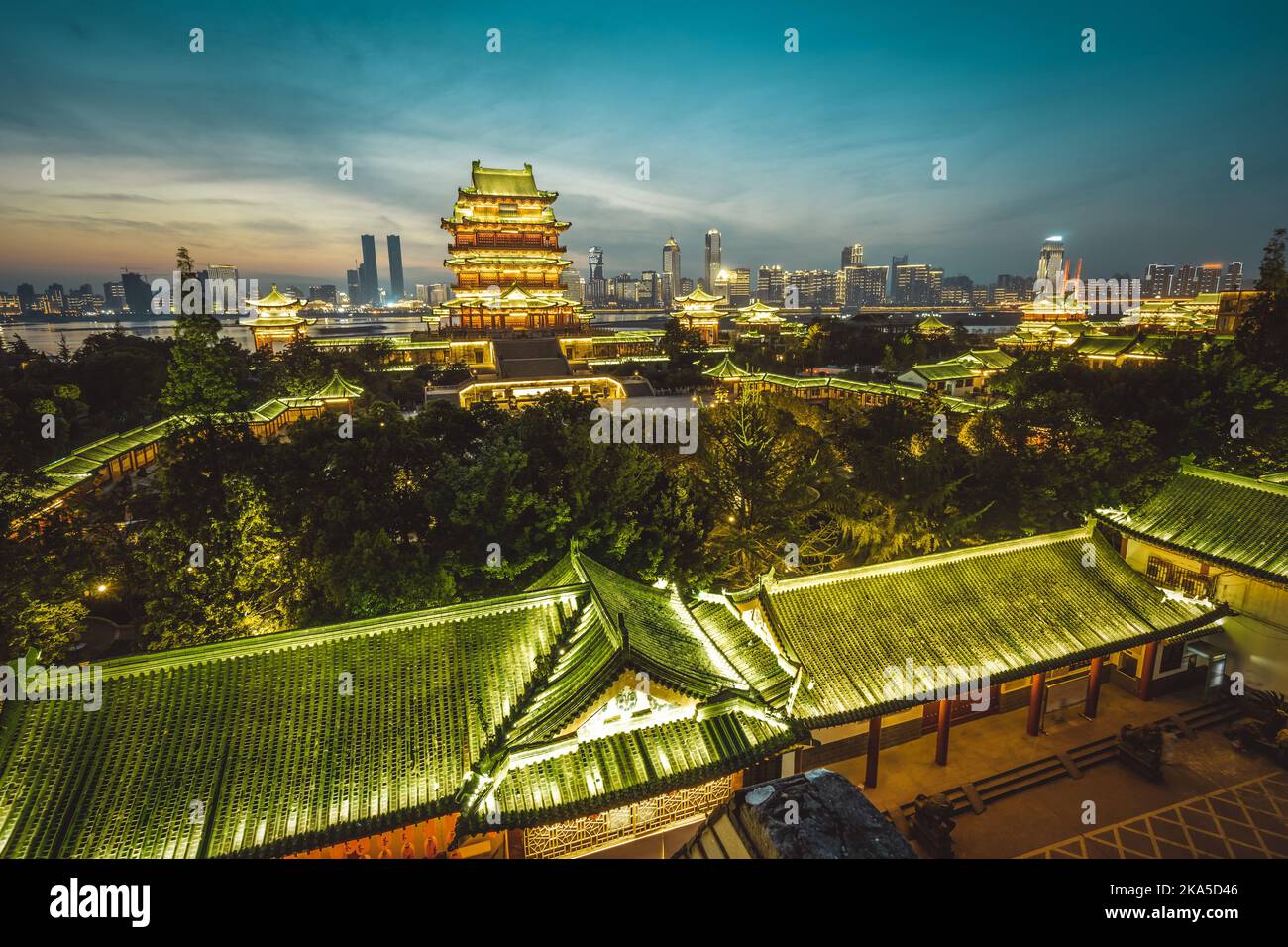 nanchang tengwang pavilion at night ,is one of chinese famous ancient ...