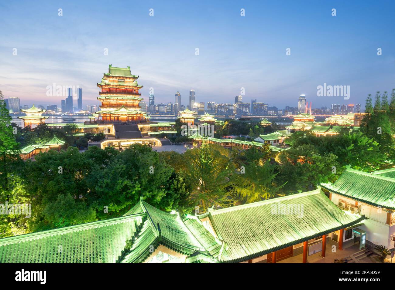 nanchang tengwang pavilion at night ,is one of chinese famous ancient ...