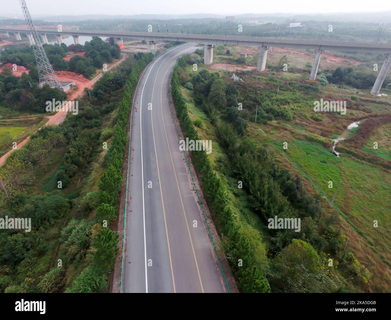 Aerial view of a road system Stock Photo - Alamy