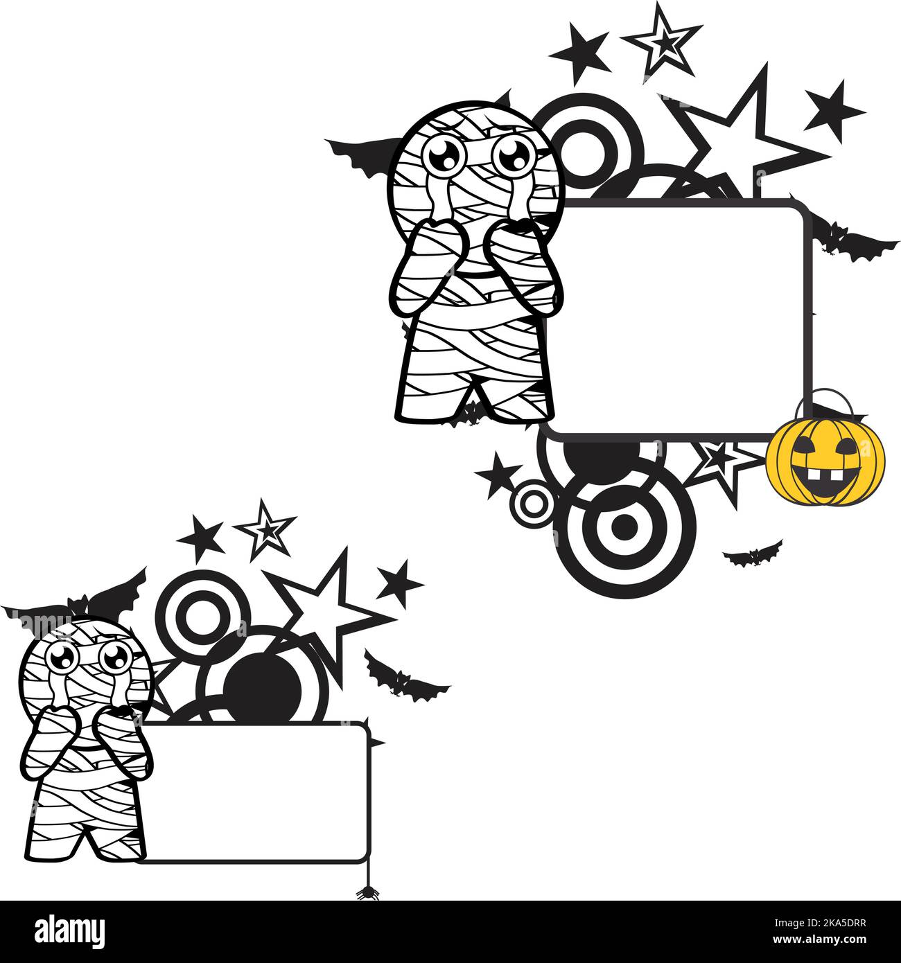 crying mummy character cartoon copy space halloween set illustration in ...