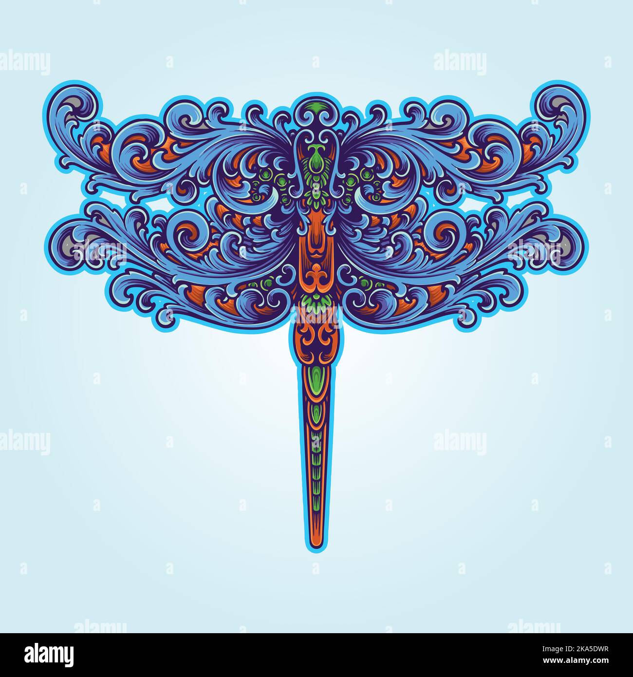 Luxury decorative dragonfly ornament illustration vector illustrations ...