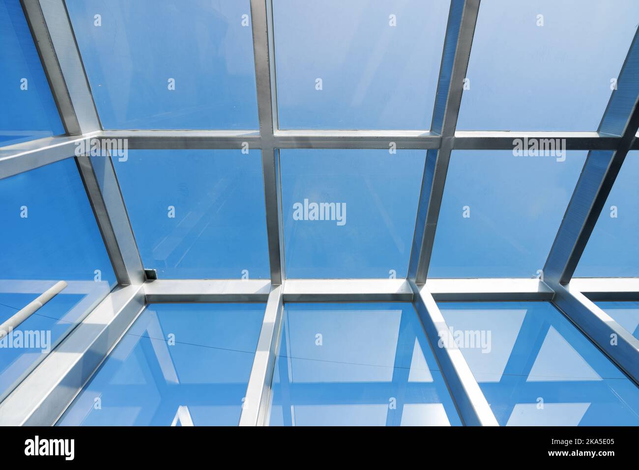 Transparent glass roof of a modern building Stock Photo - Alamy