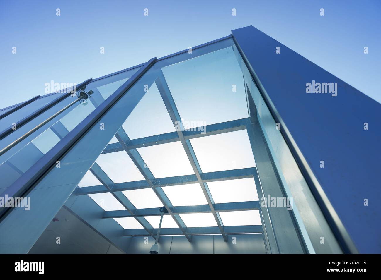 Transparent glass roof of a modern building Stock Photo - Alamy
