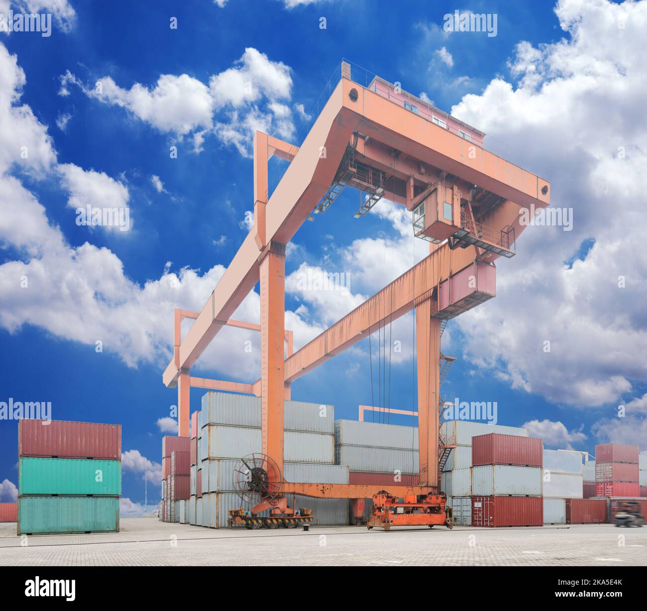 Stack of Cargo Containers at the docks Stock Photo - Alamy