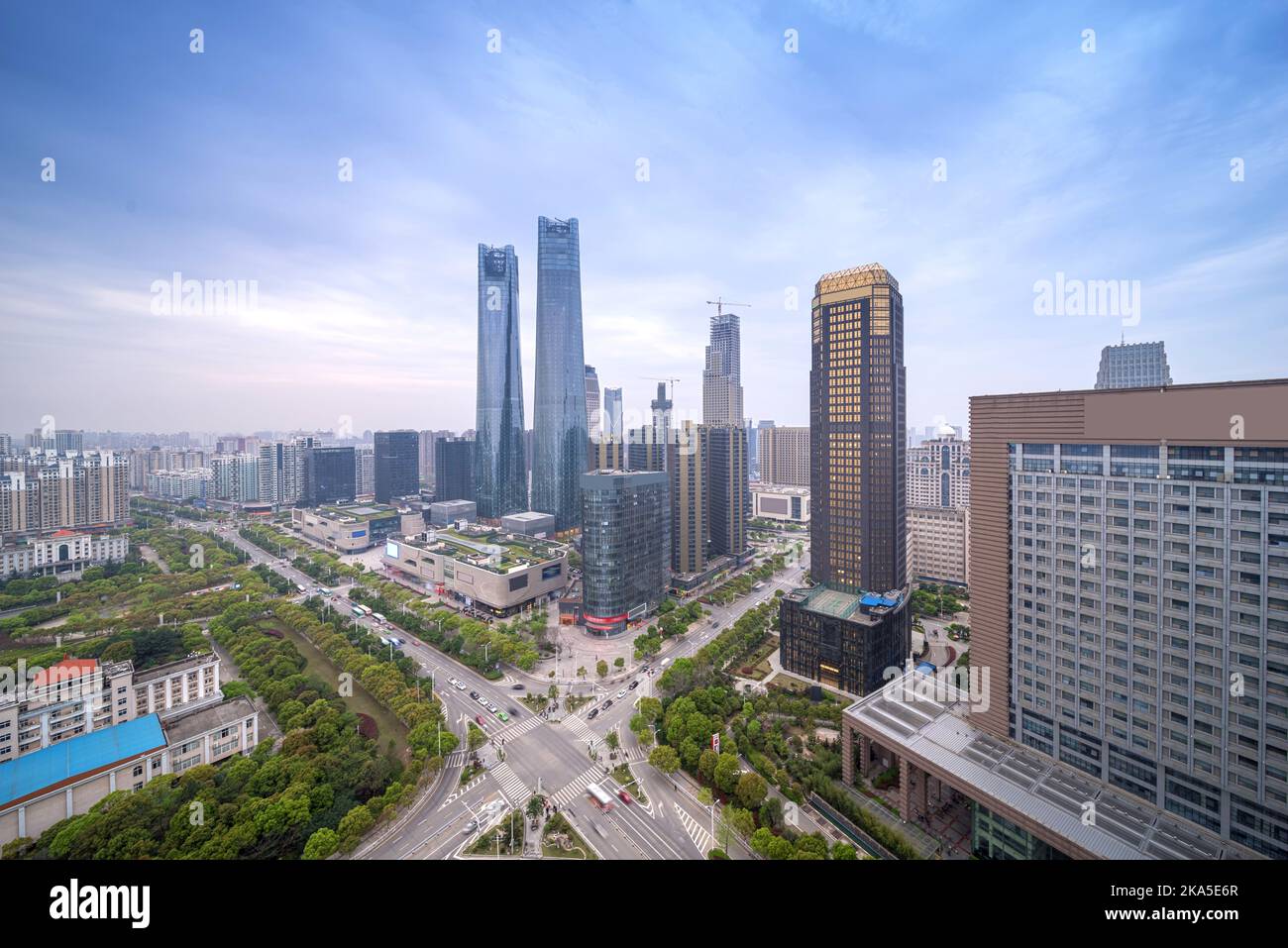 Aerial view of the big city, China Nanchang Stock Photo - Alamy