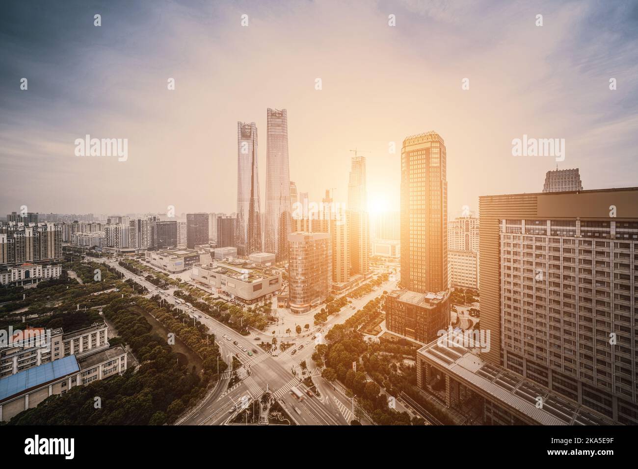 Aerial view of the big city, China Nanchang Stock Photo - Alamy