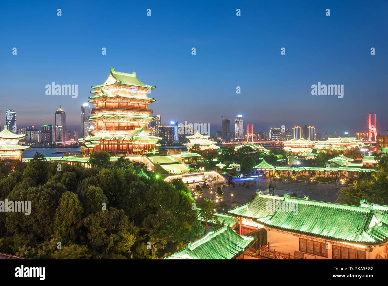 nanchang tengwang pavilion at night ,is one of chinese famous ancient ...